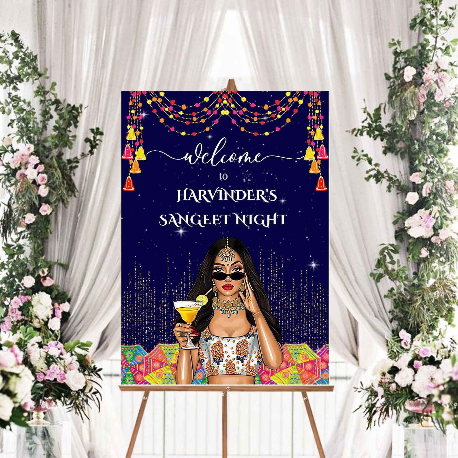Sangeet Welcome Sign, Sangeet Decor as Sangeet Welcome Board, Indian ...