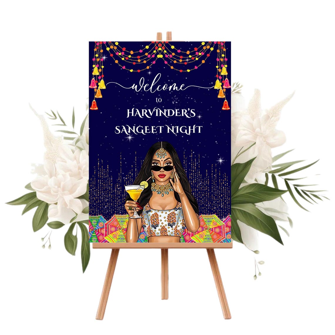 Sangeet Welcome Sign, Sangeet Decor as Sangeet Welcome Board, Indian ...