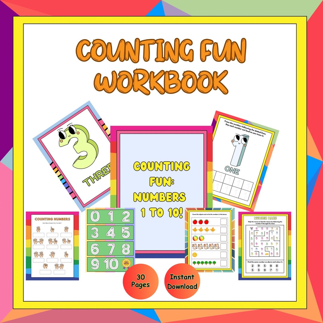 Number Tracing Book for Kids Preschool Learning Worksheets Printable ...