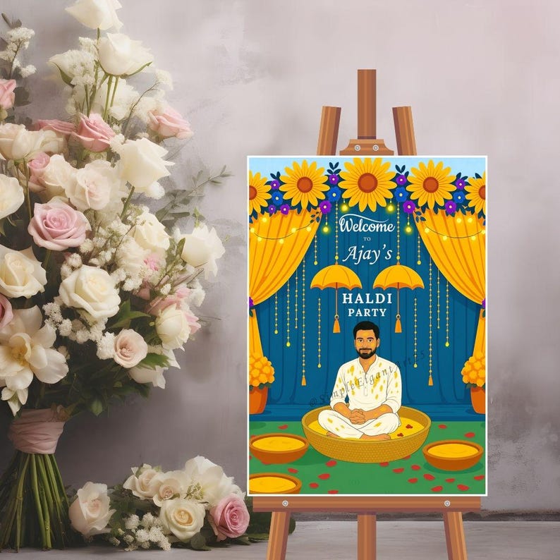 Boy Maiyaan Welcome Sign | Haldi Welcome Sign | Punjabi Wedding ...