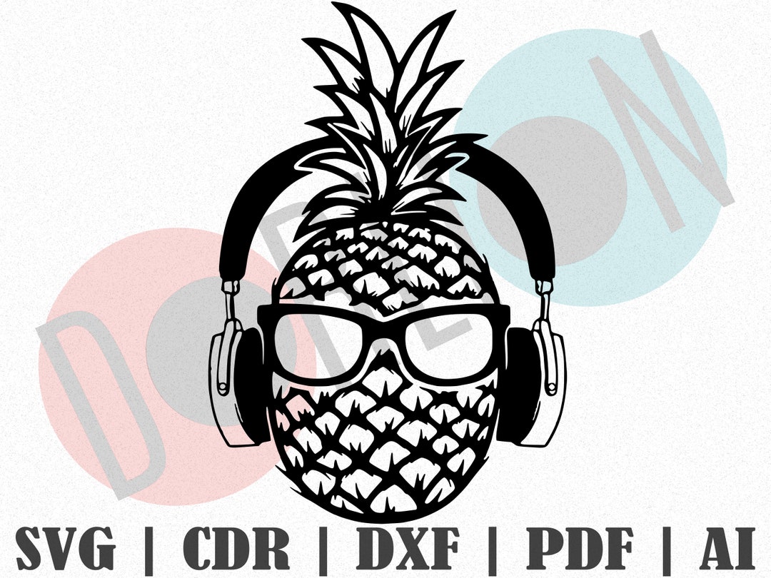 Pineapple and Music Design SVG, Customize Gift Svg, Vinyl, Bundle Cut ...