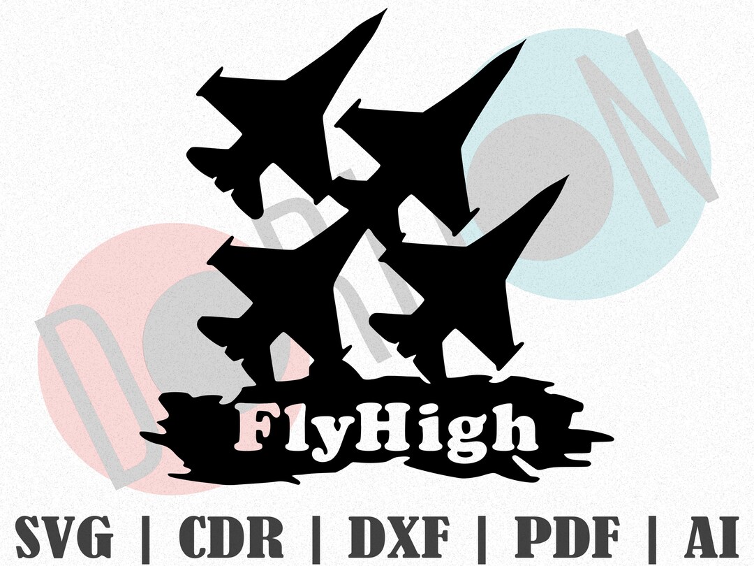 Fly High Aircraft Design SVG, Customize Gift Svg, Vinyl, Bundle Cut ...