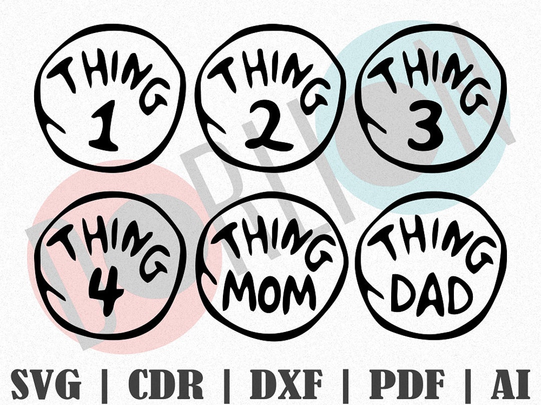 Thing 1, Thing 2, Things Design SVG, Customize Gift Svg, Vinyl, Bundle ...