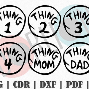 Thing 1, Thing 2, Things Design SVG, Customize Gift Svg, Vinyl, Bundle ...