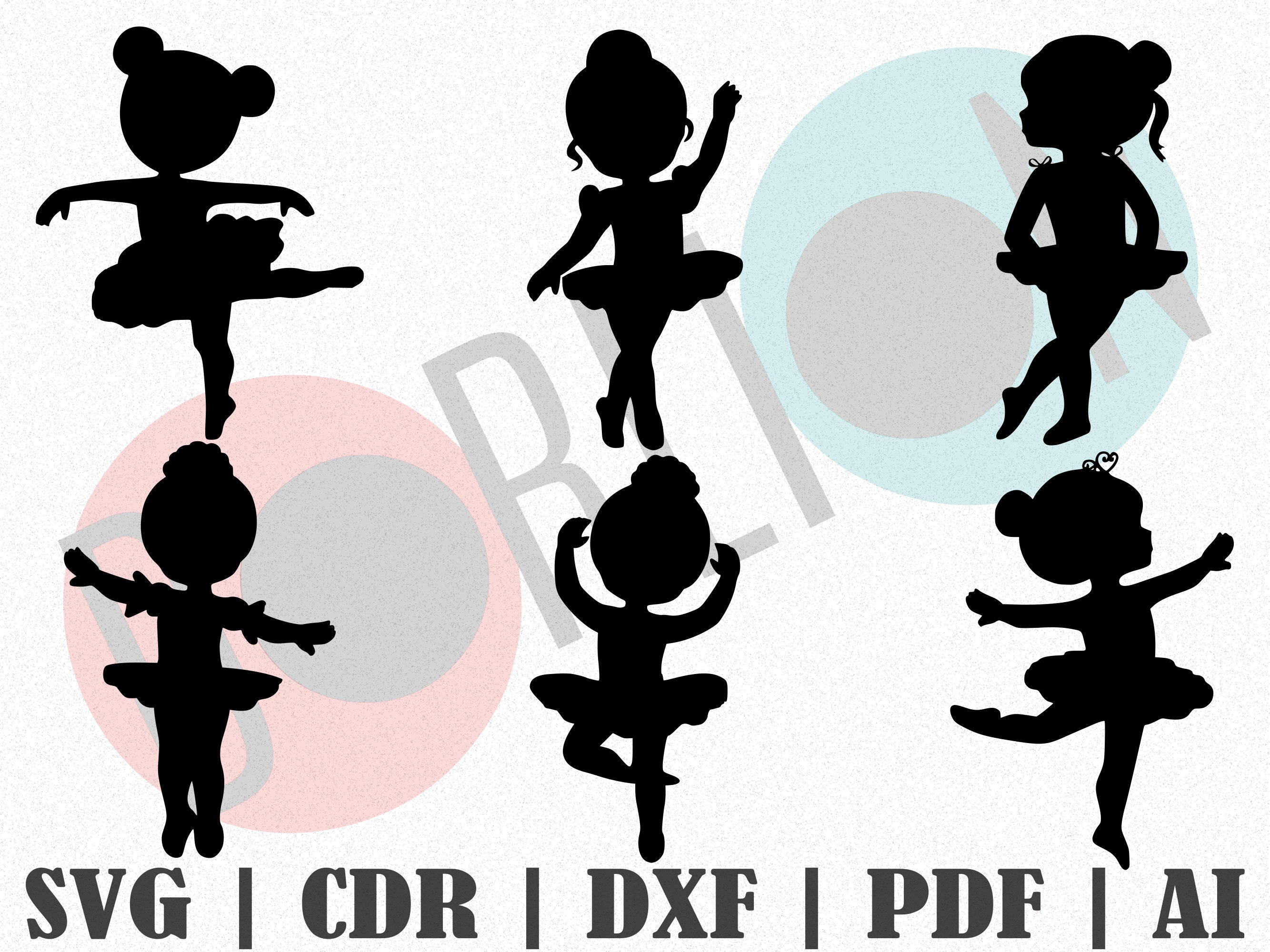 Ballerina Silhouette Design 6pcs SVG Customize Gift Svg - Etsy
