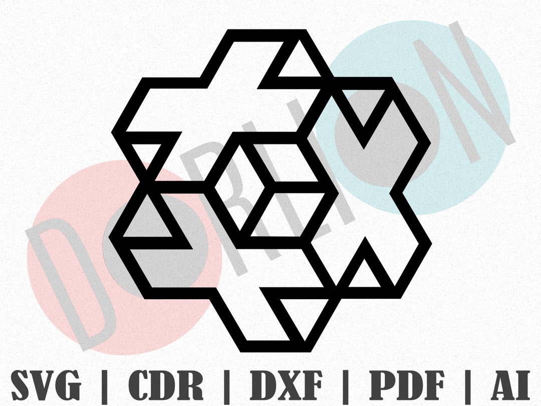 Geometric Illusion Design SVG, Customize Gift Svg, Vinyl, Bundle Cut ...
