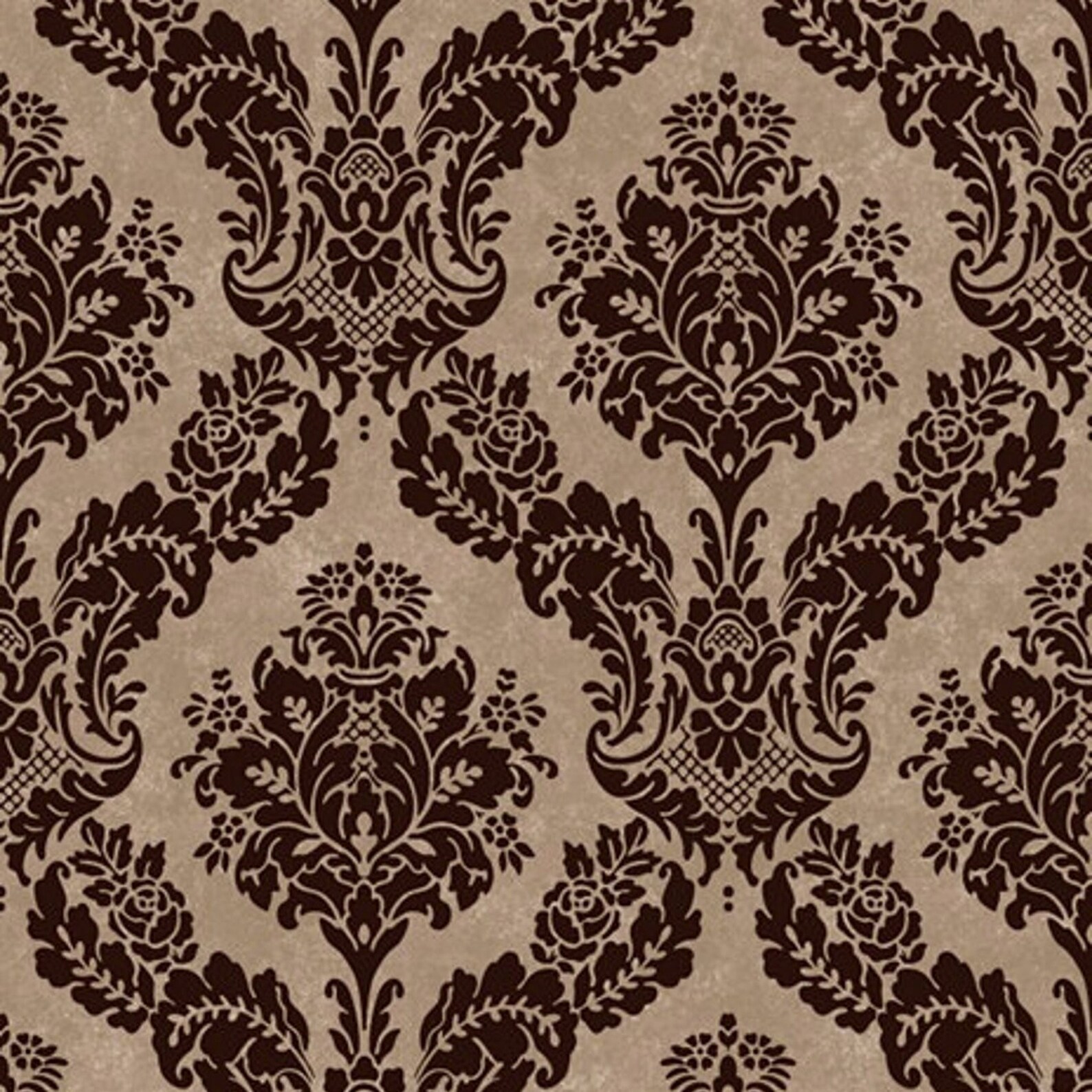 Belfast Damask Flock Wallpaper - Brown and Gold - Irish Bar Wallpaper ...