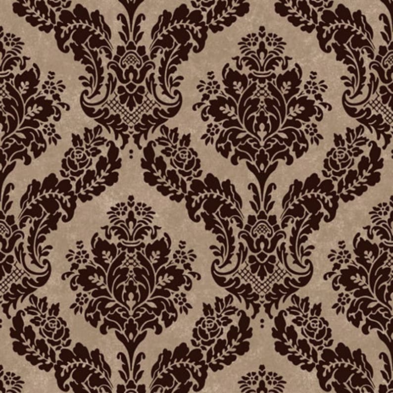 Belfast Damask Flock Wallpaper - Brown and Gold - Irish Bar Wallpaper ...
