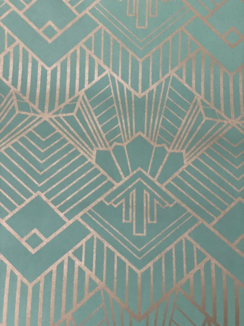 Art Deco Wallpaper - Green and Gold - Etsy UK