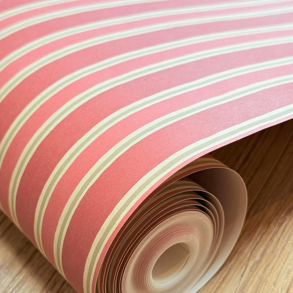 Victorian Stripe Wallpaper | Red and Maroon Wallpaper - Etsy