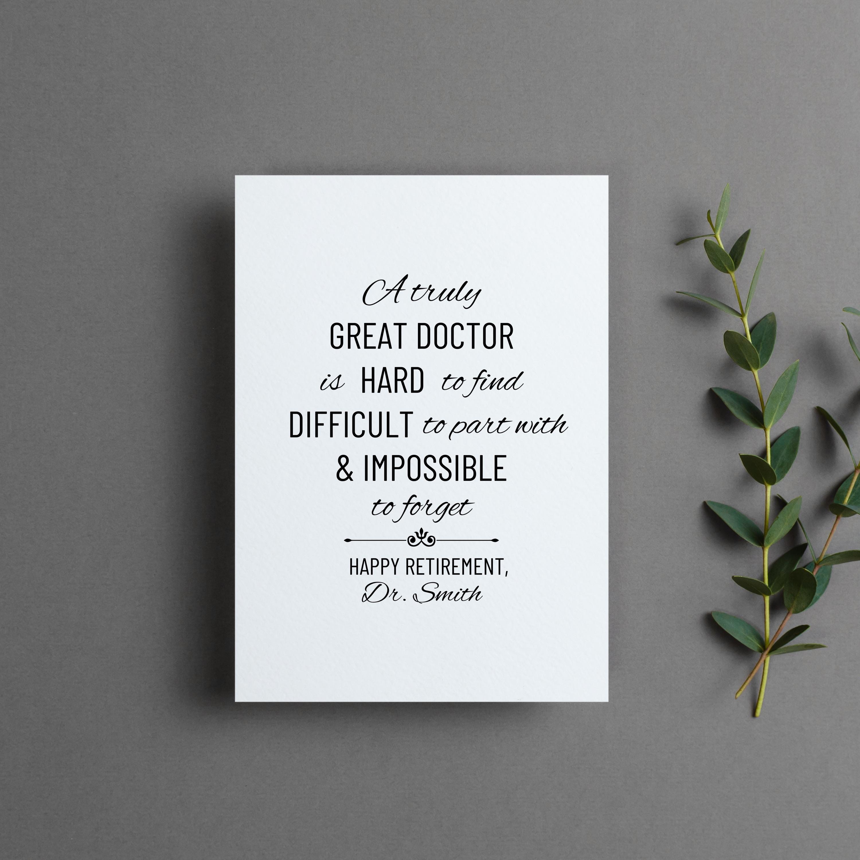 Personalized Retirement Doctor Card, Doctor Farewell Gift, Retiring ...
