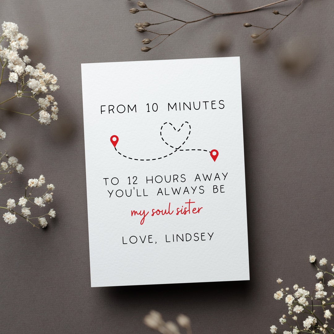 Personalized Best Friend Leaving Card, Custom Long Distance Gift, Going ...