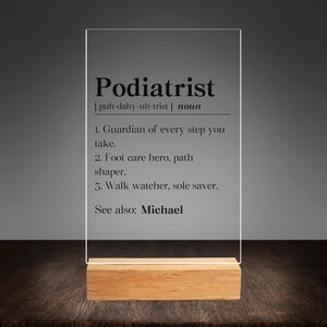 Personalized Podiatrist Thank You Definition Acrylic Plaque, Foot ...