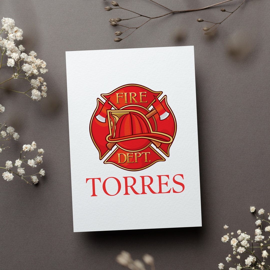 Personalized Firefighter Card, Fire Department Gift, Fireman Employee ...