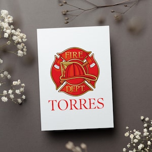 Personalized Firefighter Card, Fire Department Gift, Fireman Employee ...