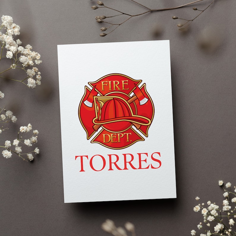 Personalized Firefighter Card Fire Department Gift Fireman - Etsy