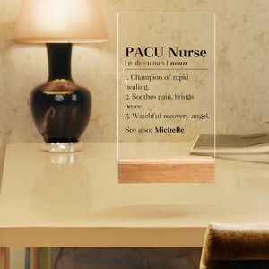 Personalized Pacu Nurse Acrylic Plaque, Pacu Definition Gift, Custom ...