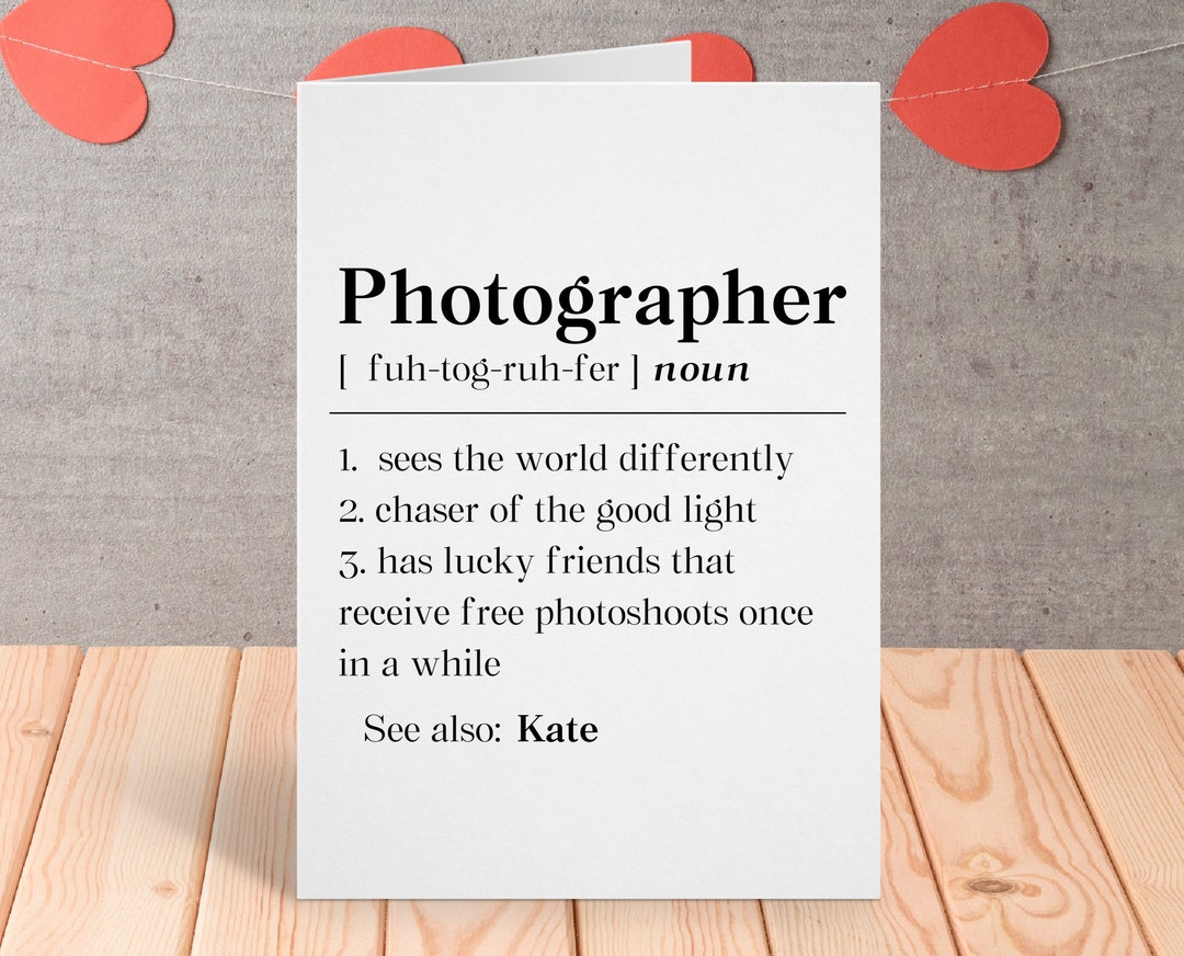 Personalized Photographer Card, Photographing Card, Custom Definition ...