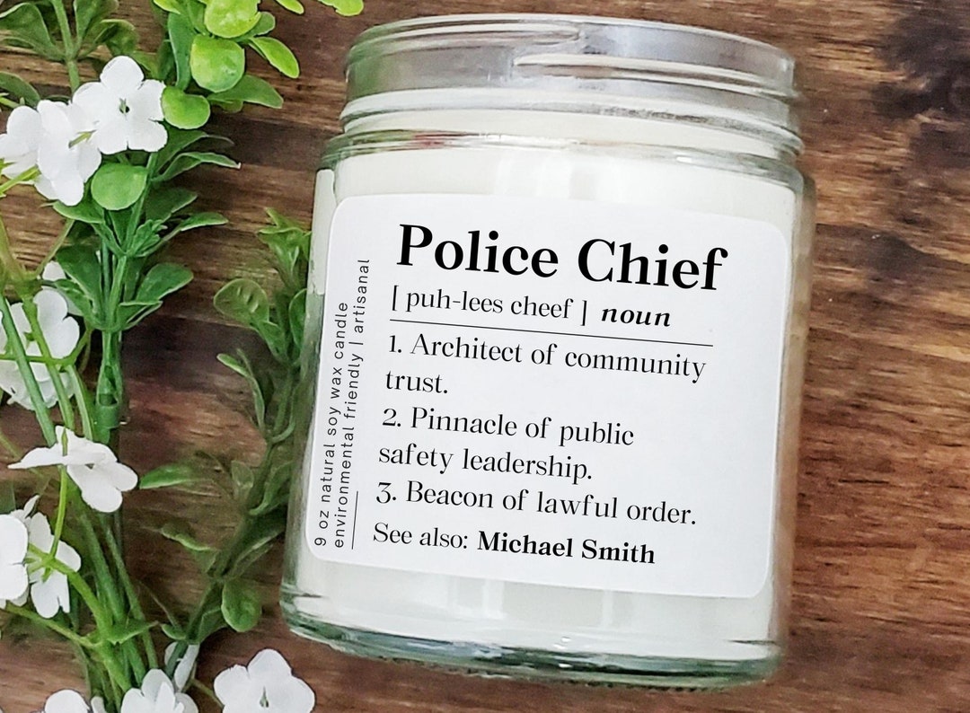 Personalized Police Chief Appreciation Candle, Police Chief Promotion ...