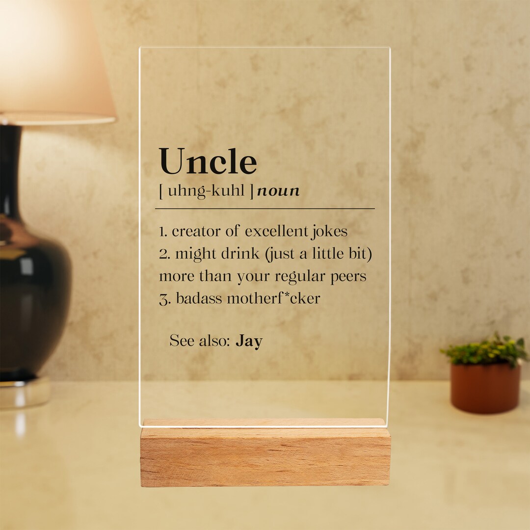 Personalized Uncle Acrylic Plaque, Funny Uncle Gift, Uncle Definition ...
