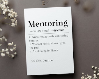 Card for Mentor Mentor Thank You Card Mentor Leaving Card A - Etsy