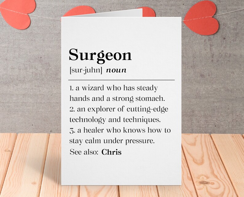 Personalized Surgery Resident Card, Surgery Graduation Gift, Match Day ...