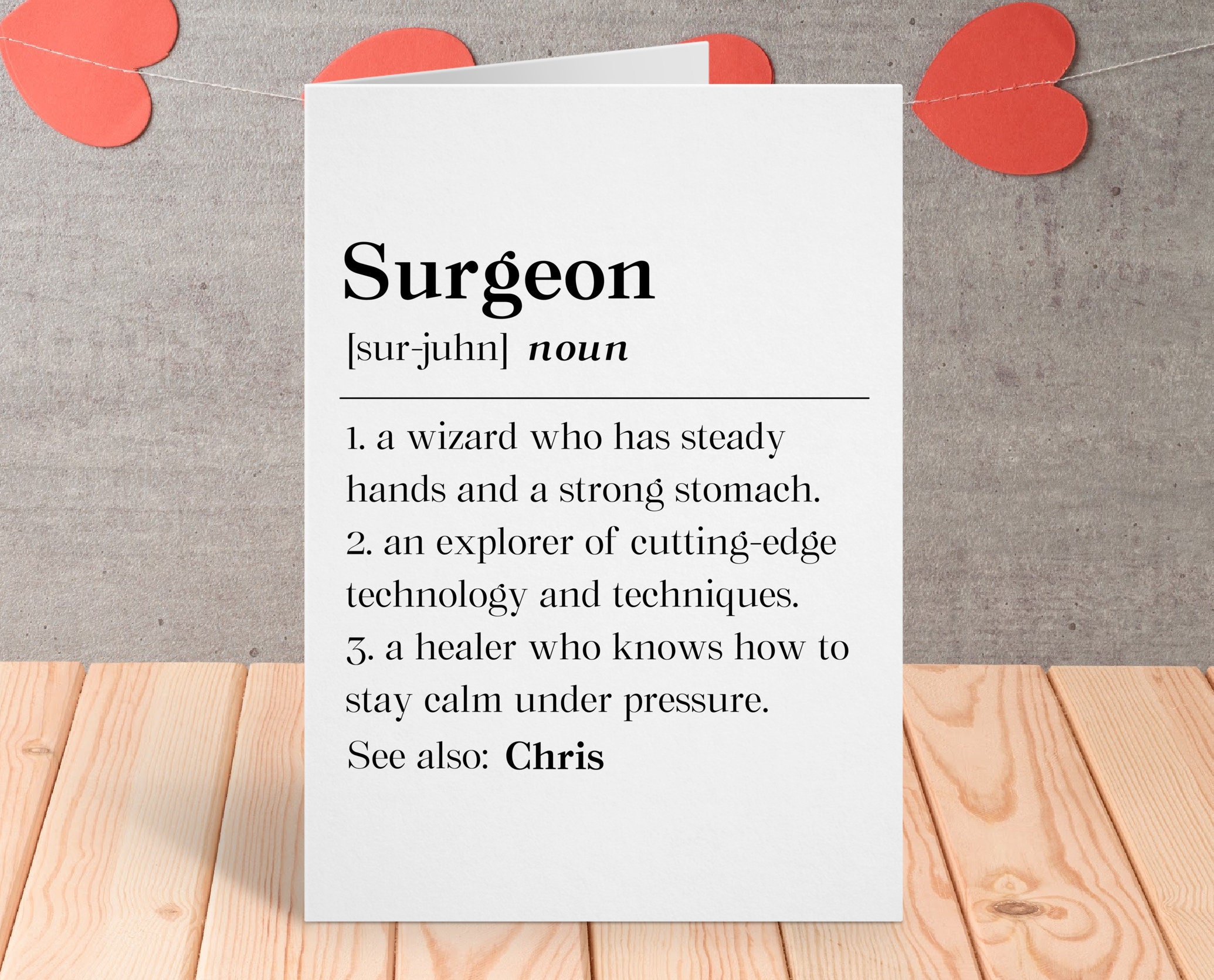 Personalized Surgery Resident Card, Surgery Graduation Gift, Match Day ...