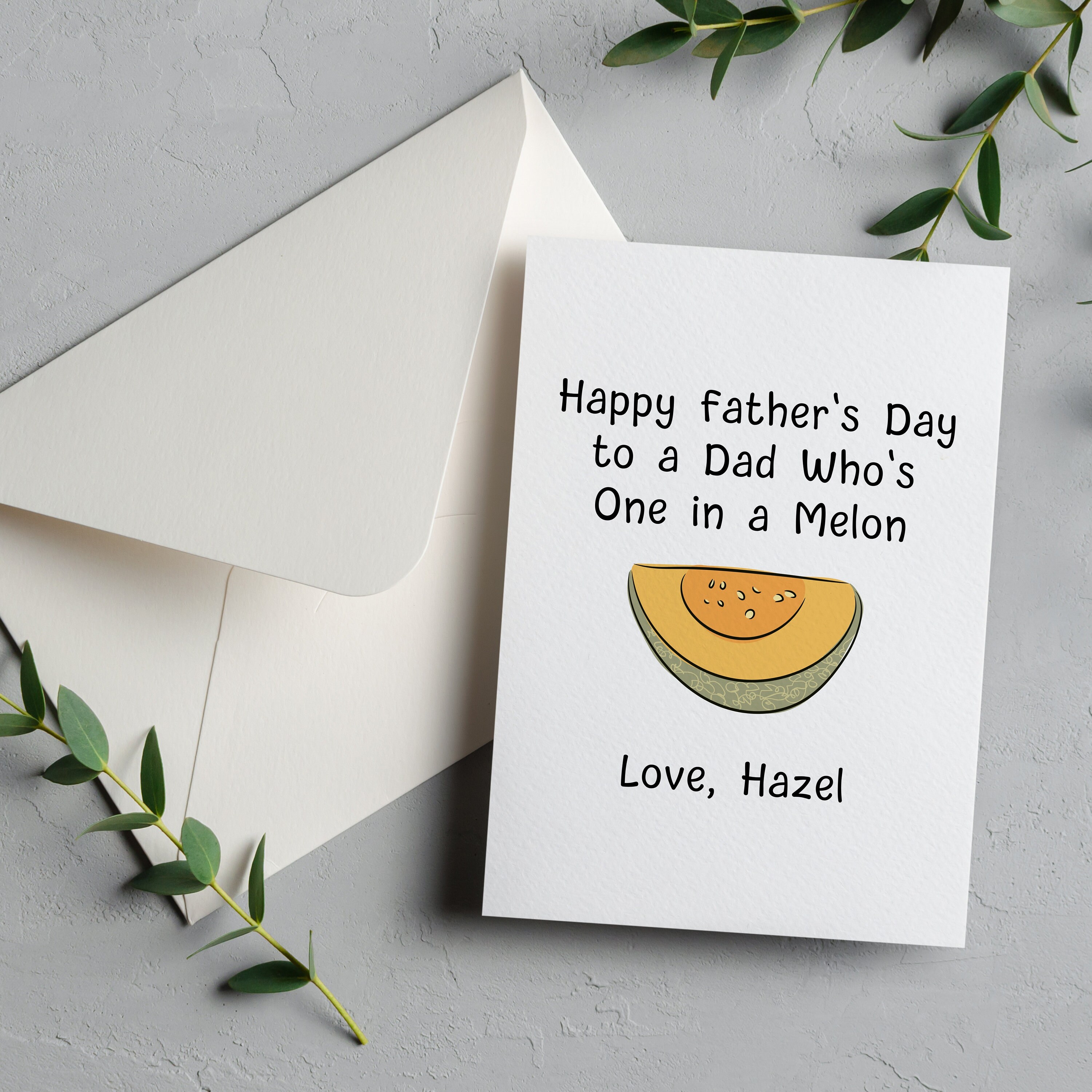 Cute Happy Fathers Day From Baby Personalized Card, One in A Melon ...
