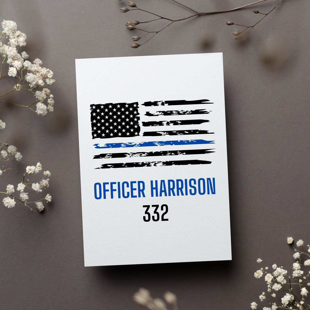 Personalized Police Officer Name Card, Custom Badge Number Gift, Thin ...