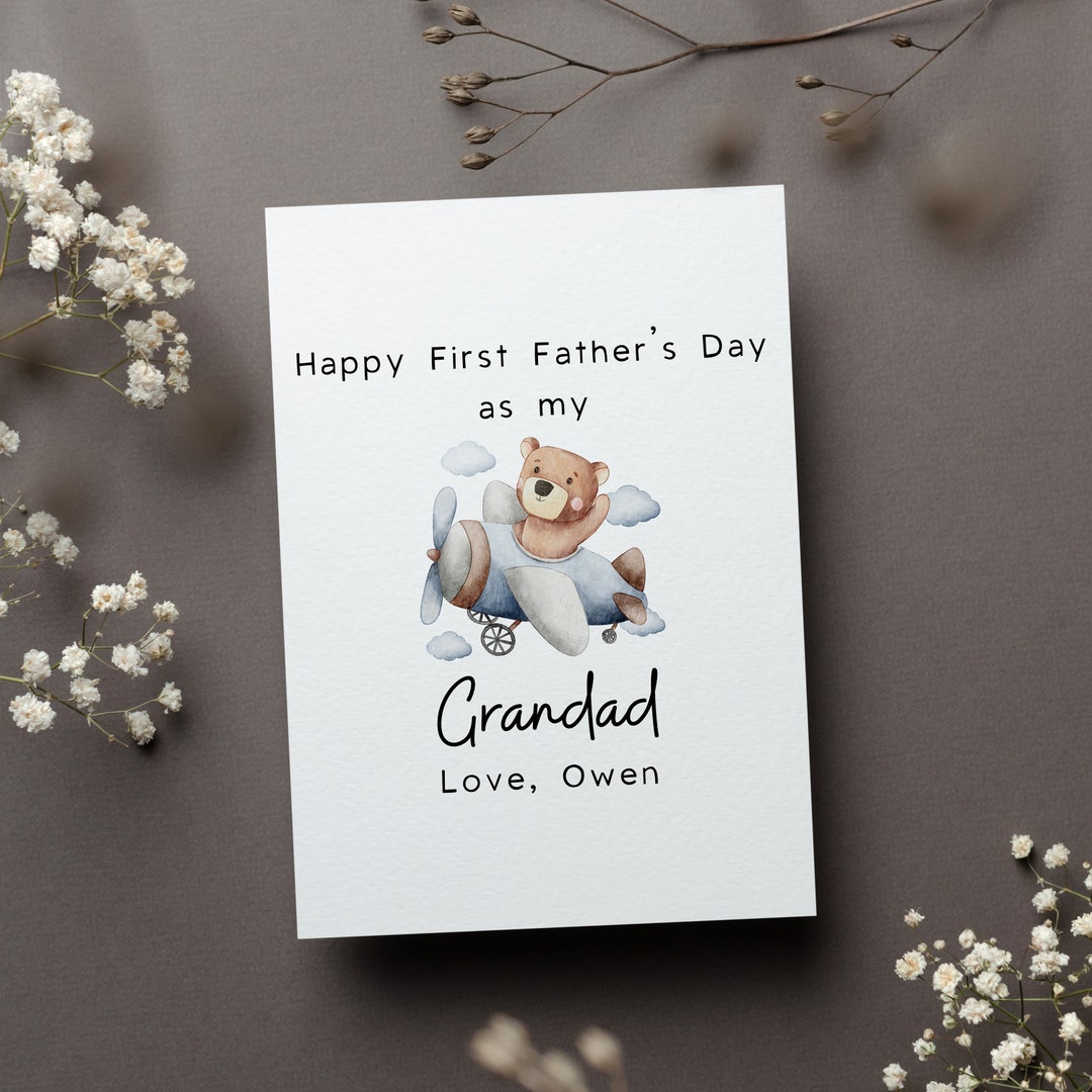 Personalized Happy First Fathers Day Grandpa Card, Custom First Father ...