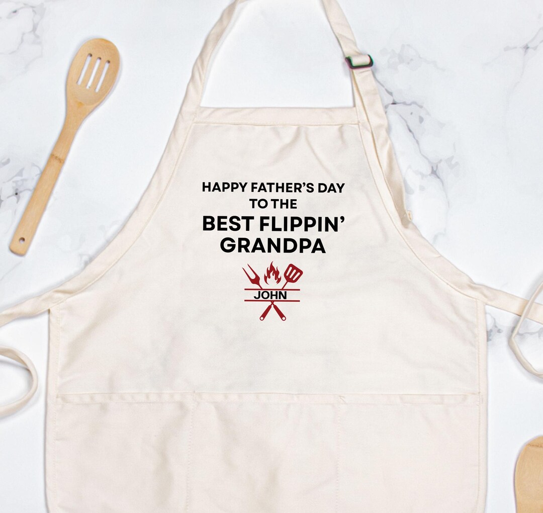 Personalized Fathers Day Grandpa Apron, Best Flippin Papa Gift, Best ...