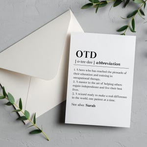 Personalized Otd Graduation Card, Custom Doctor of Occupational Therapy ...