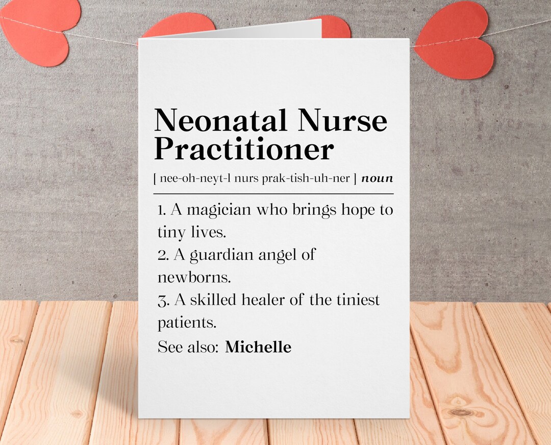 Personalized Neonatal Nurse Practitioner Card, Custom Neonatal Nurse ...
