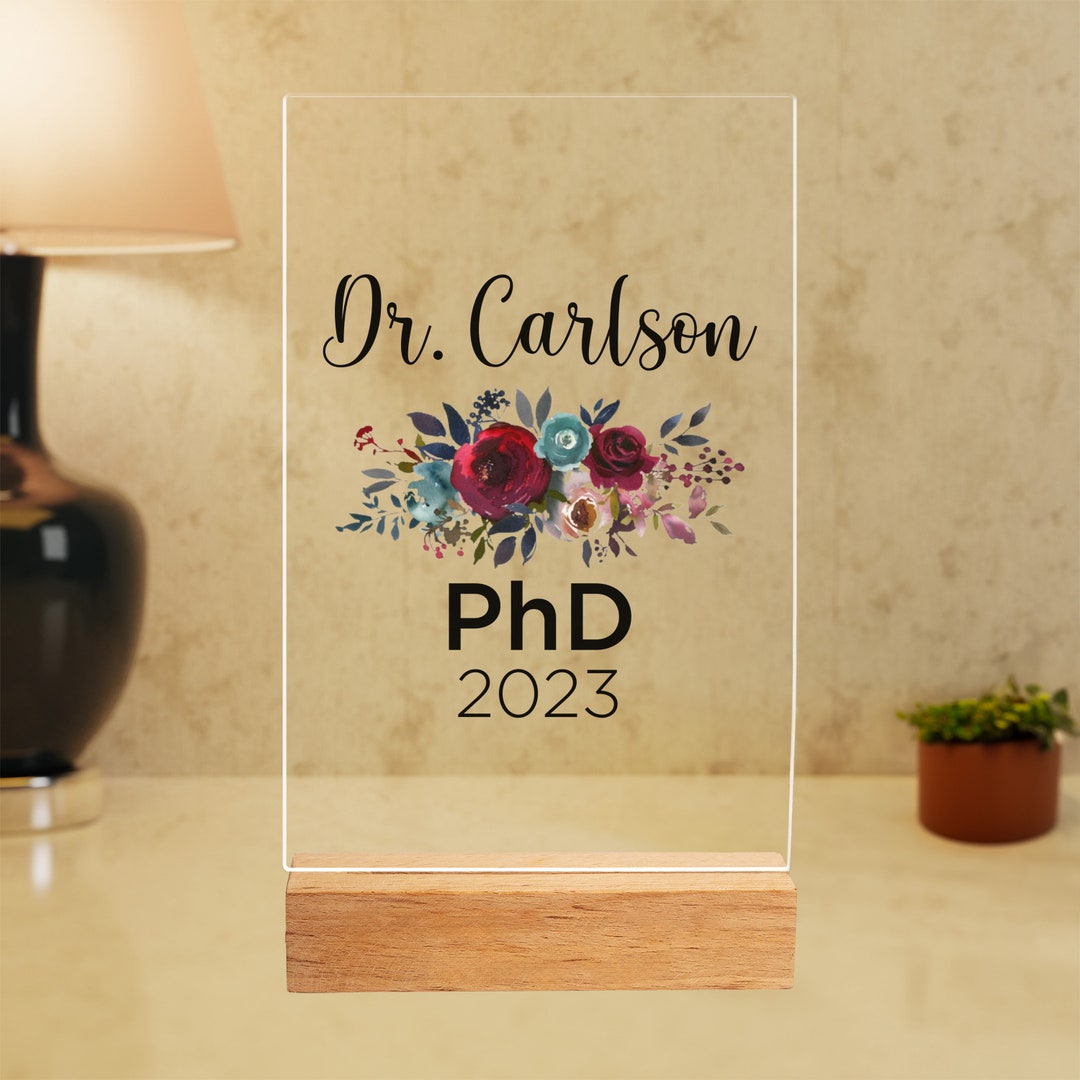 Personalized Phd Acrylic Plaque, Custom Phd Graduation Gift, Doctorate ...