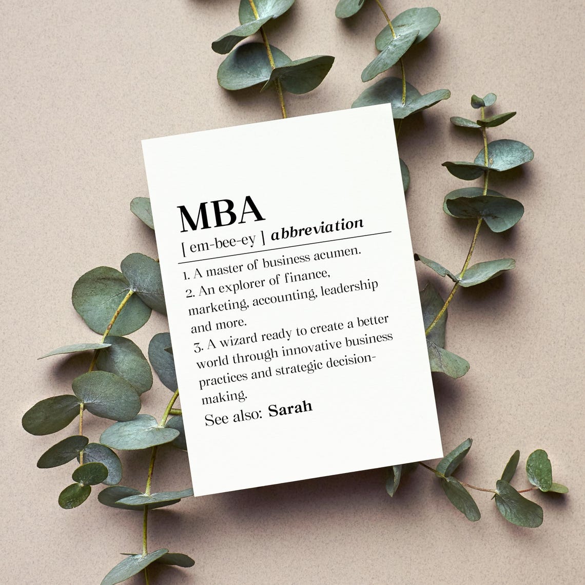 Personalized Mba Graduation Card, Custom Master of Business ...