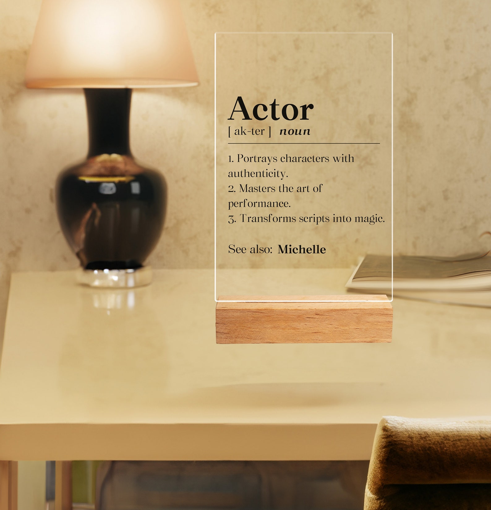 Personalized Actor Acrylic Plaque, Drama Graduate Gift, Teather Student ...
