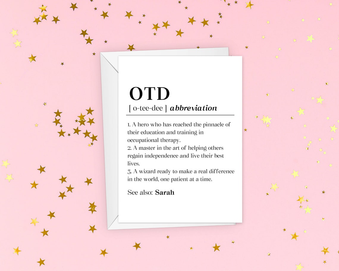 Personalized Otd Graduation Card Custom Doctor of - Etsy