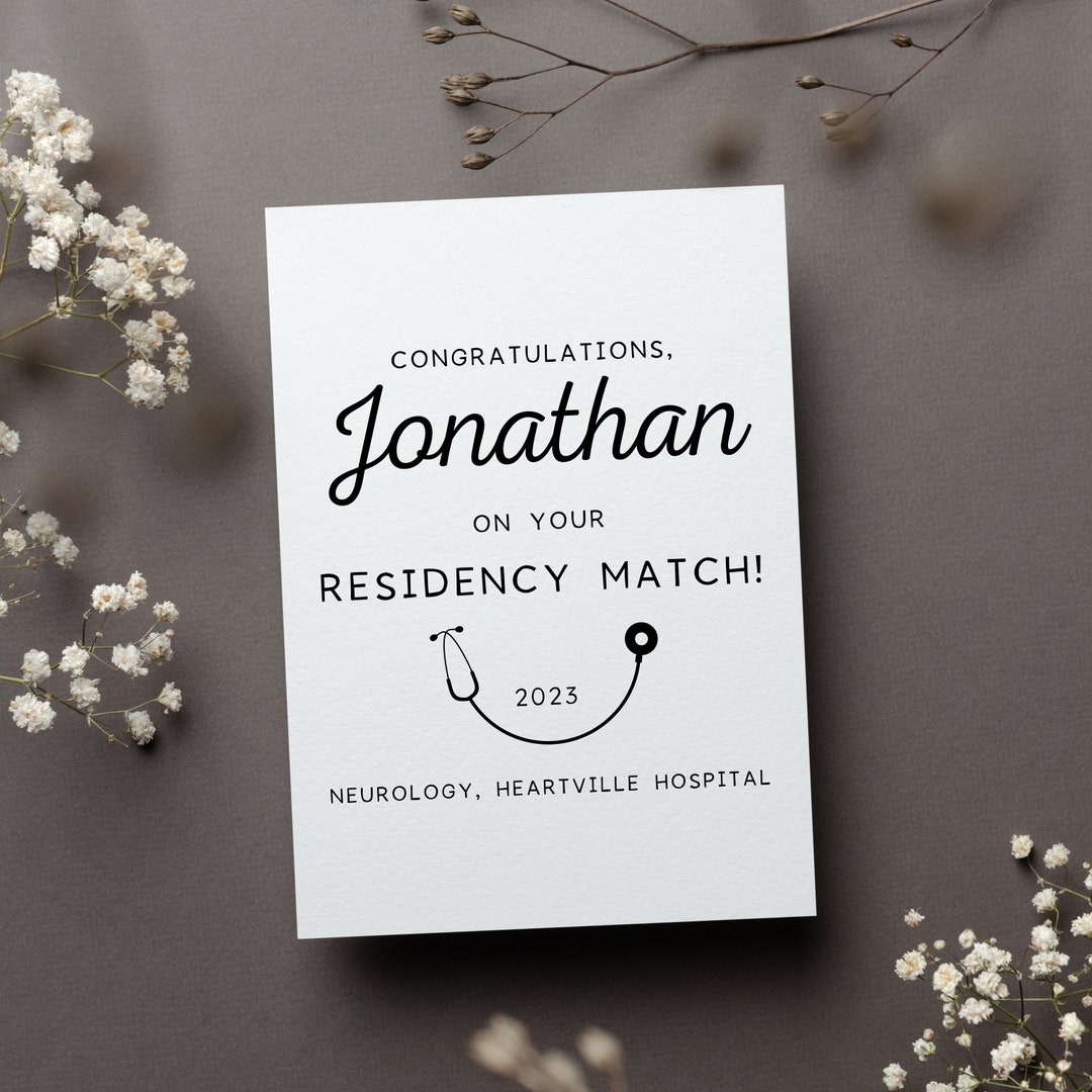 Personalized Resident Doctor Card, Match Day Congrats Gift, Custom ...