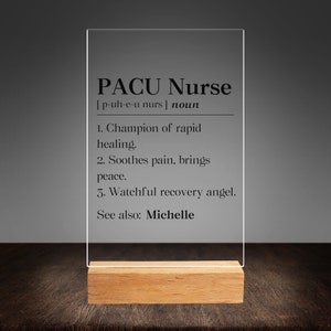 Personalized Pacu Nurse Acrylic Plaque, Pacu Definition Gift, Custom ...