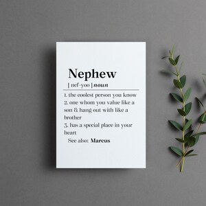 Personalized for Nephew Card, Nephew Definition Card, Best Nephew Gift ...