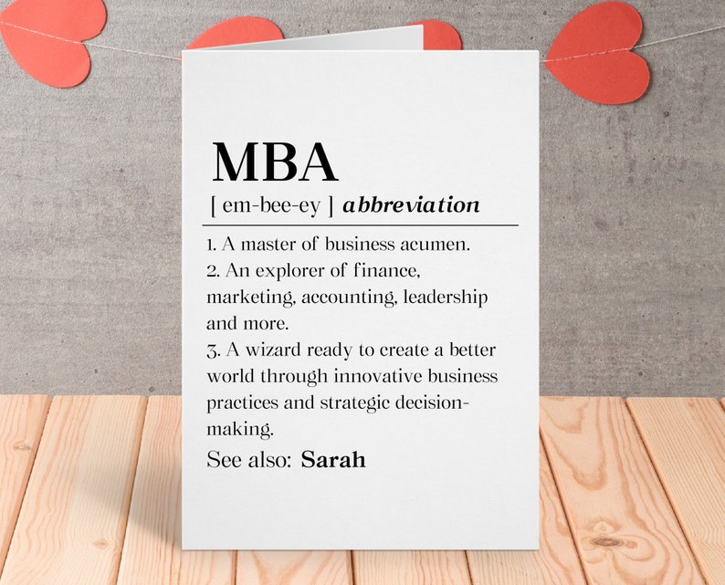Personalized Mba Graduation Card Custom Master of Business - Etsy