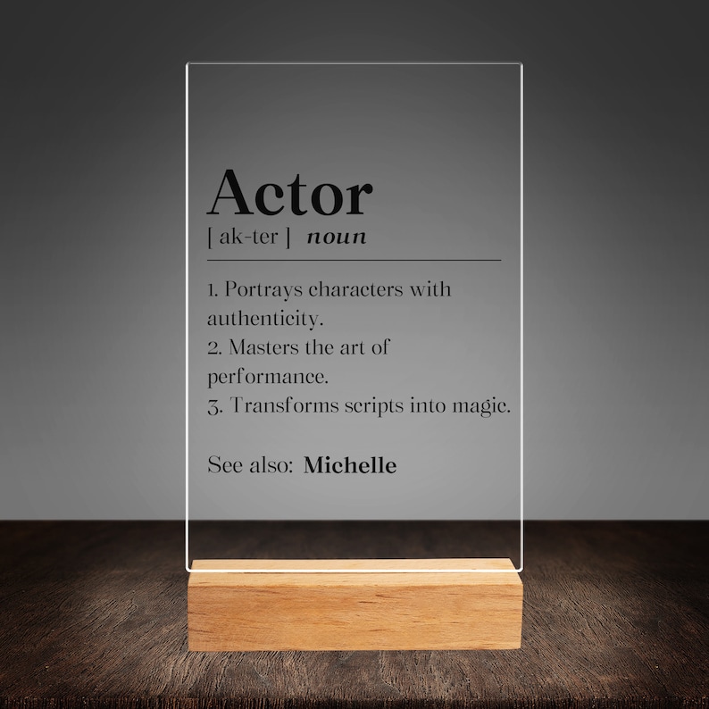 Personalized Actor Acrylic Plaque, Drama Graduate Gift, Teather Student ...
