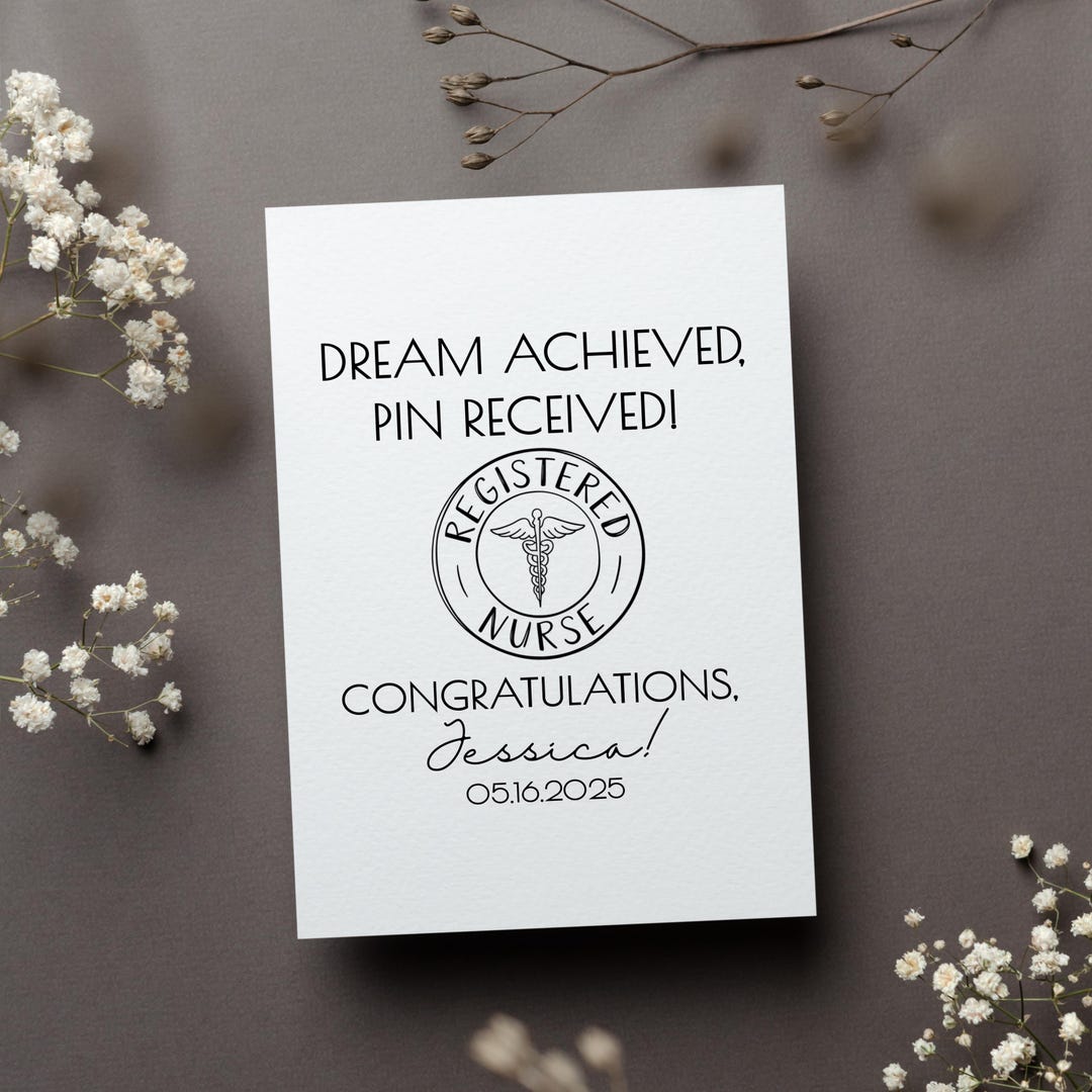 Personalized Rn Pinning Ceremony Card, Custom Registered Nurse Pinning ...