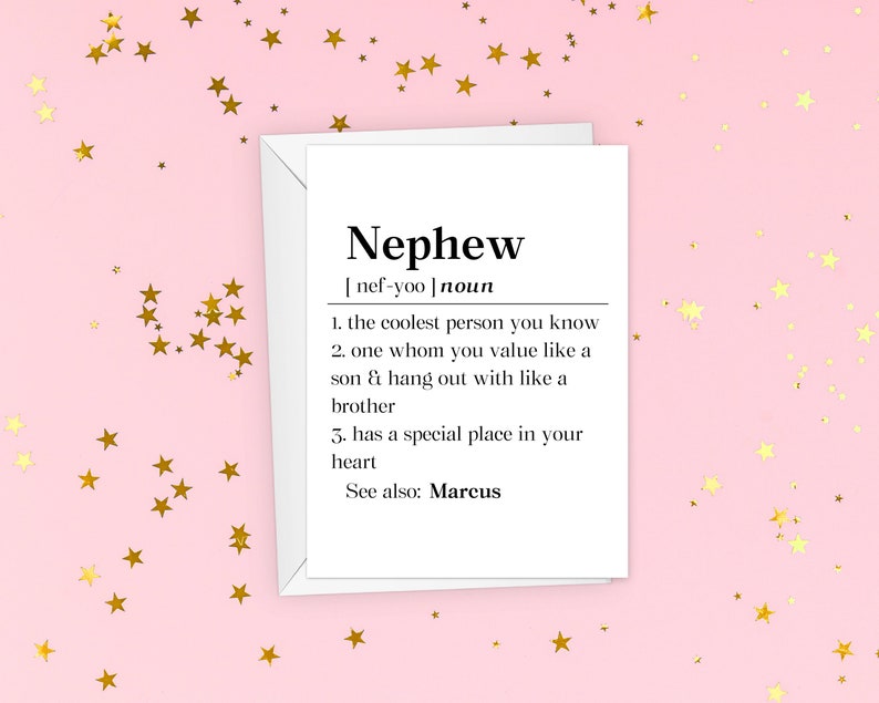 Personalized for Nephew Card, Nephew Definition Card, Best Nephew Gift ...