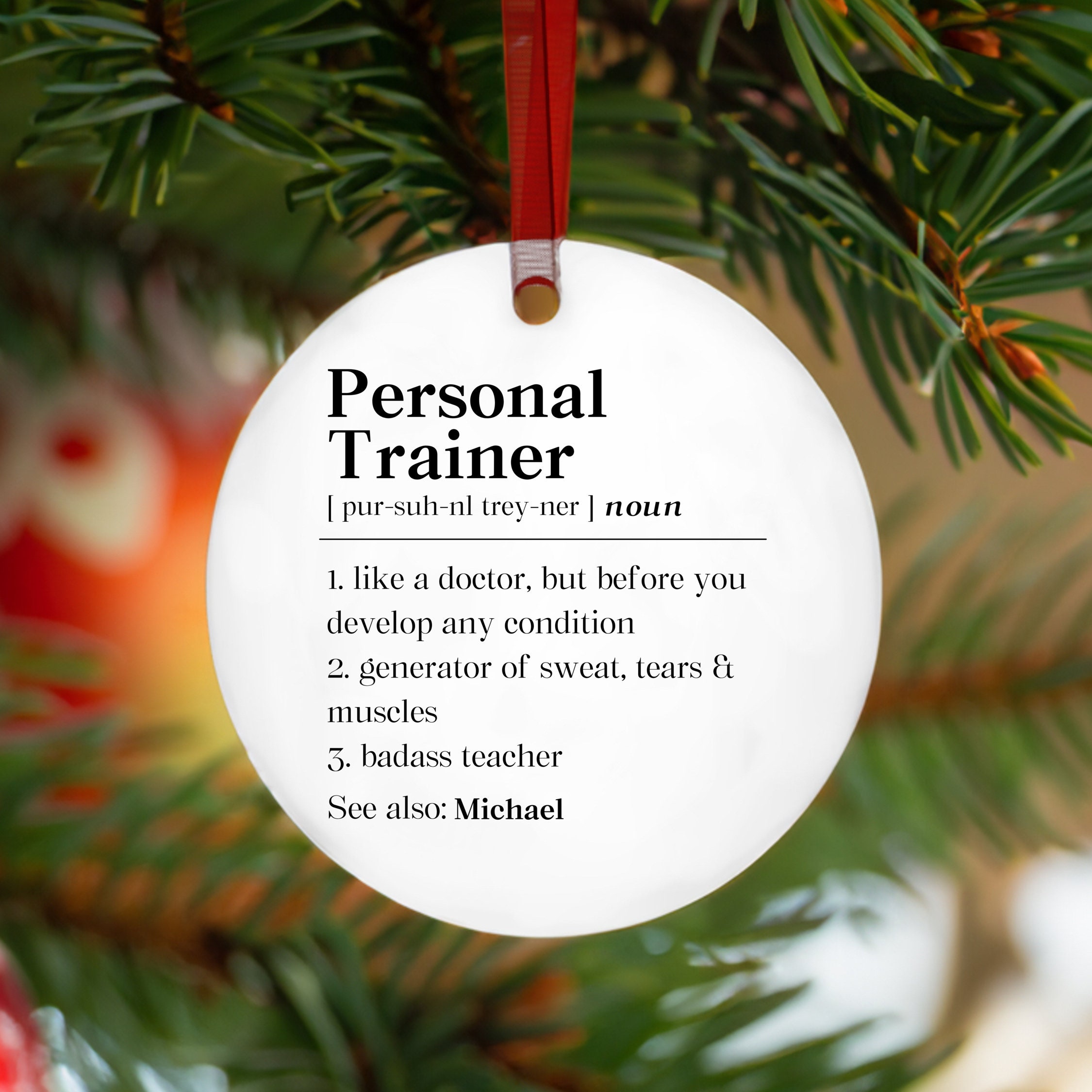 Personalized Personal Trainer Definition Ornament, Gym Personal Trainer ...