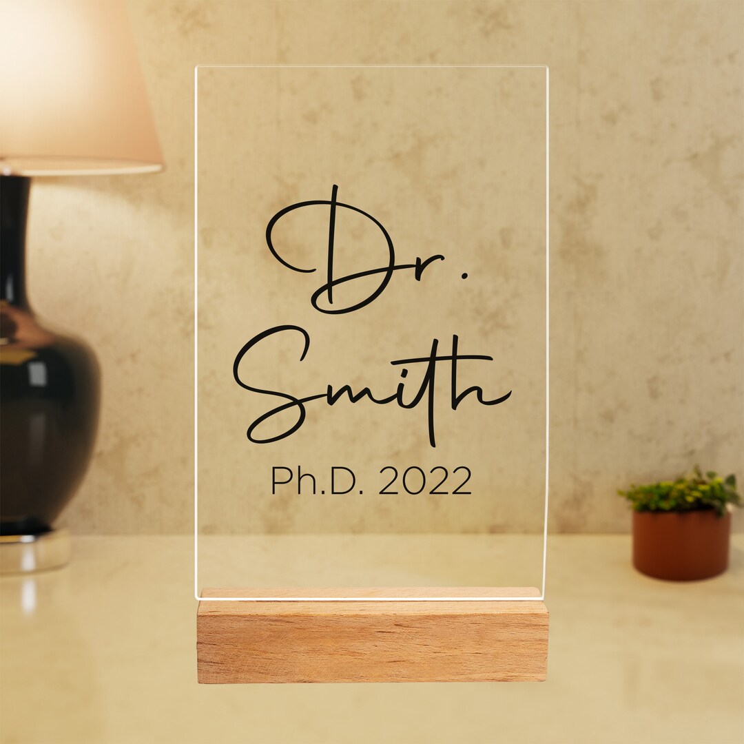 Custom Phd Acrylic Plaque, Personalized Phd Graduation Gift, Doctor ...