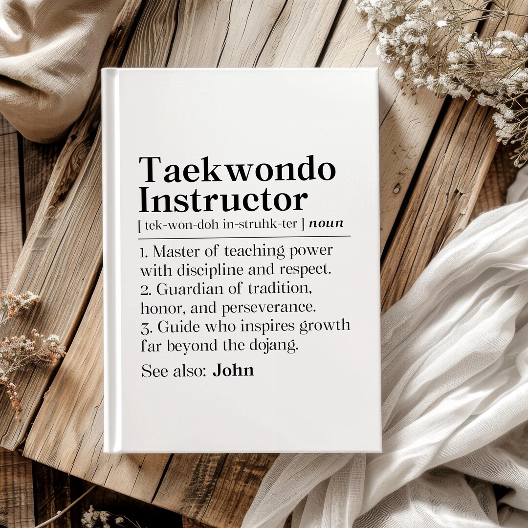 Personalized Taekwondo Instructor Journal, Taekwondo Teacher Gift ...