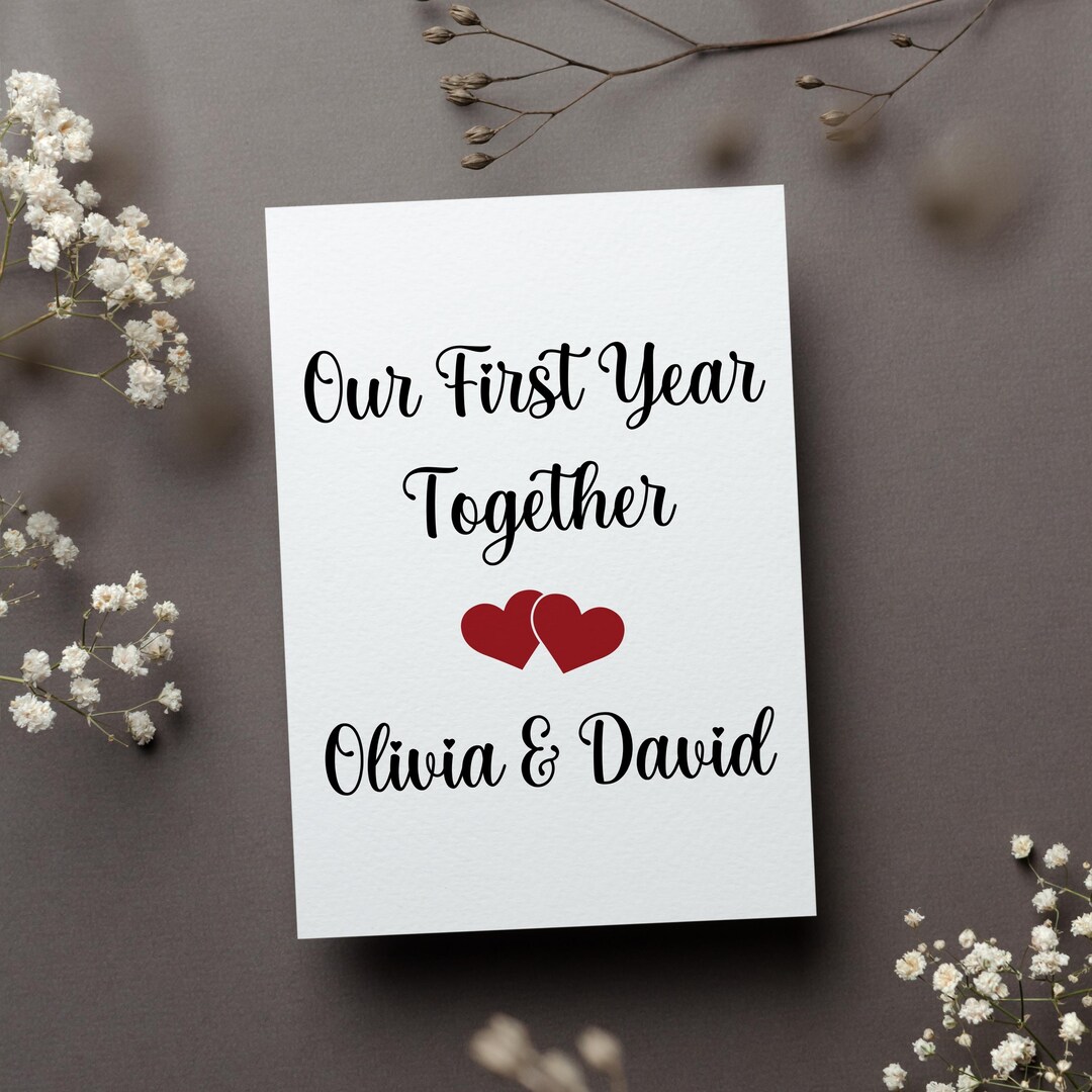 Personalized Our First Year Card, First Year Together Gift, Couple 1st ...