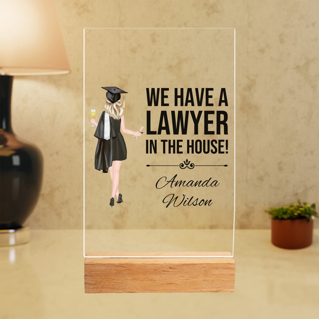 Personalized Lawyer Graduation Acrylic Plaque, Law School Graduation ...