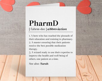 Pharmd Graduation Card, 2024 Personalized Congratulations Card for ...